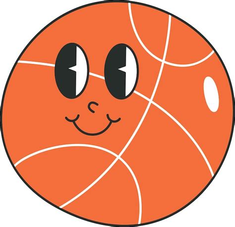 Caractère De Ballon De Basket Ball Vecteur Premium