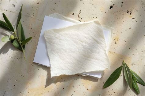 Summer Wedding Stationery Mock Up Scene Blank Cotton Paper Greeting