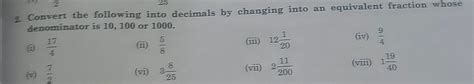 Convert The Following Fractions Into Decimals By Expressing Them As Equiv