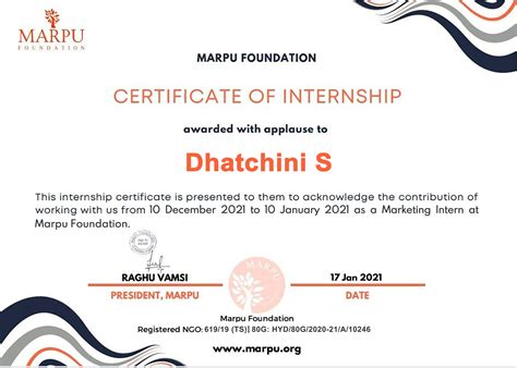 Stand Out With A Customizable Marpu Foundation Internship Certificate Psd Template