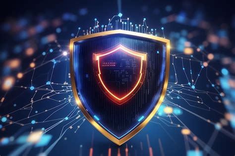 Hitech Shield Of Cyber Security Digital Data Network Protection
