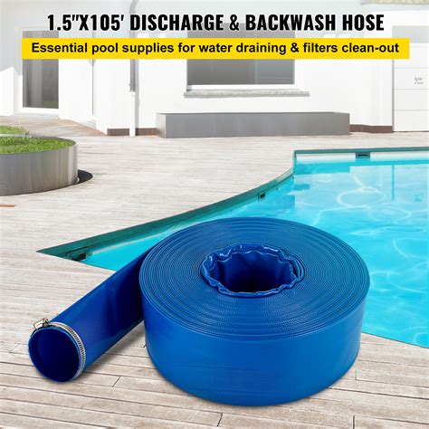 Vevor Discharge Hose 1 12 X 105 Pvc Fabric Lay Flat Hose Heavy