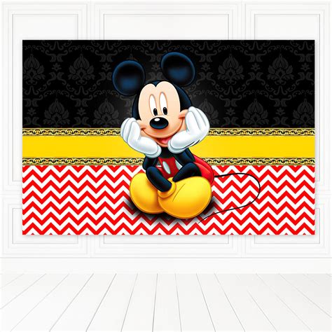 Painel Retangular Tecido Sublimado 3D Mickey FRT 5840 Felicitá