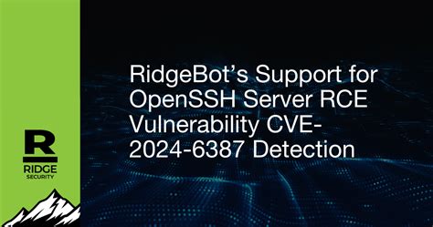 Ridgebots Support For Openssh Server Rce Vulnerability Cve 2024 6387 Detection Ridge Security