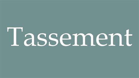 How To Pronounce Tassement Compaction Correctly In French Youtube
