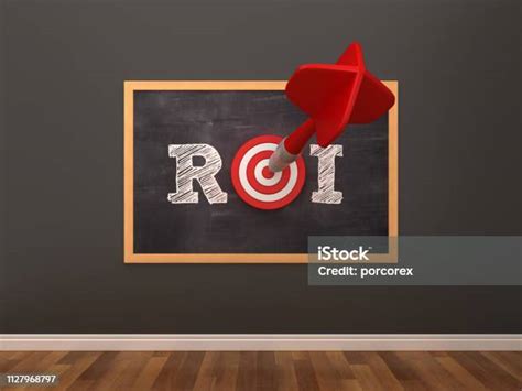 대상 및 객실다트 Roi 단어로 칠판 3d 렌더링 투자수익률에 대한 스톡 사진 및 기타 이미지 투자수익률 3차원 형태
