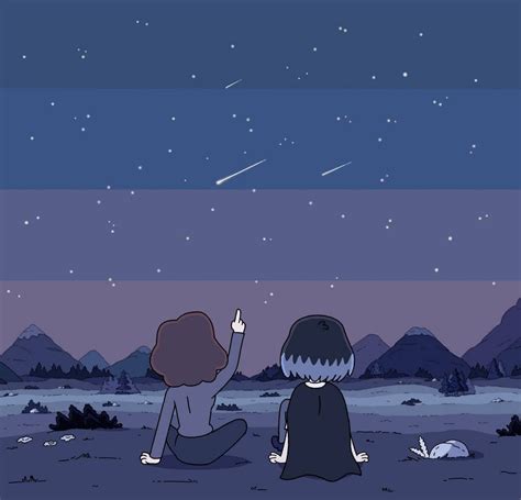 Kaisa And Johanna Looking At The Night Sky [by Blagzdeath] R Hildalibrarian