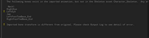 ue4 fbx import error imported bone transform is different from