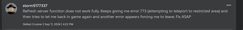 Recent Increase In Failed Teleports Error Code And Engine