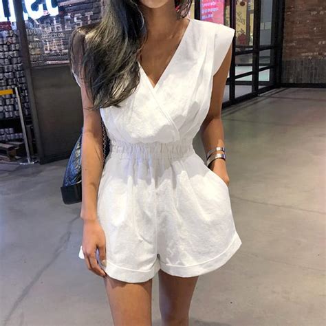 Womens White Romper Jumpsuit