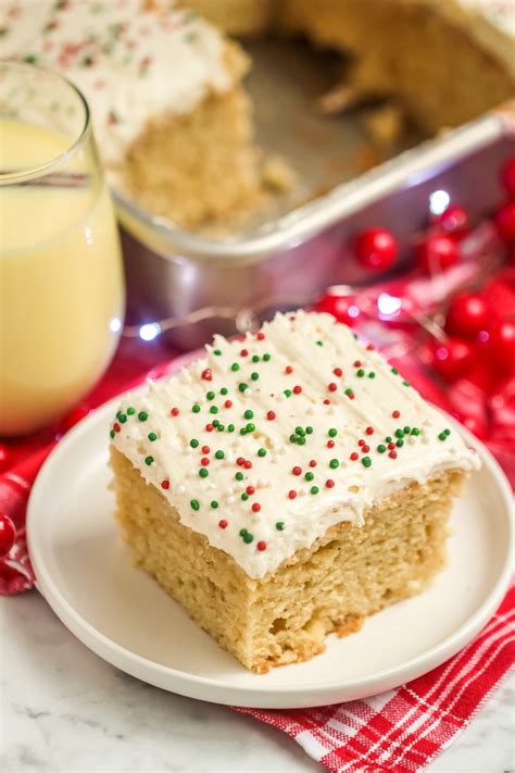 Eggnog Sheet Cake With Eggnog Buttercream Frosting My Incredible Recipes