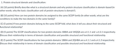 Solved 1 Protein Structural Domain And Classification A
