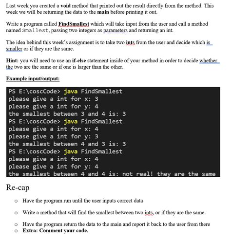 Solved Last Week You Created A Void Method That Printed Out