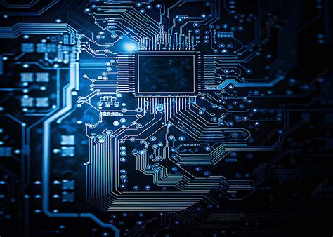 Blue Electronic Pcb Board Concept Background Circuit Board Technology