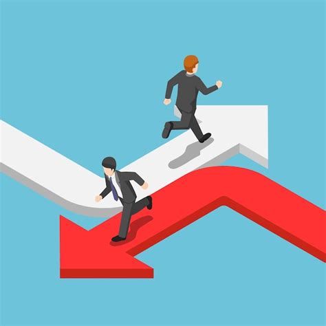 Premium Vector Flat 3d Isometric Businessman Running On The Different
