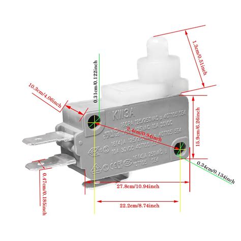 Yoiilnz 6 Unids Micro Limit Switch Carry Automatic Lock Spdt Snap Action Switch Para Arduino