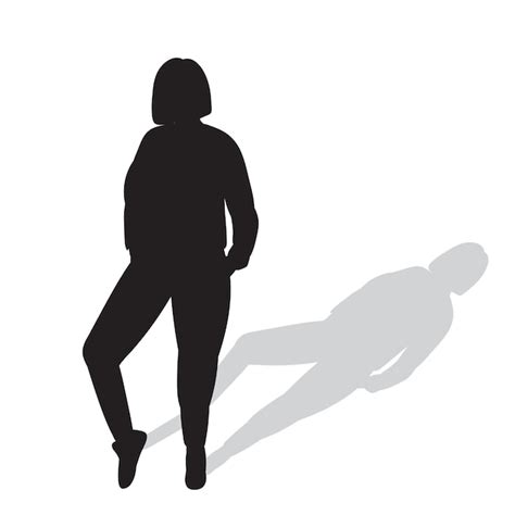 Premium Vector Silhouette Woman Girl On White Background