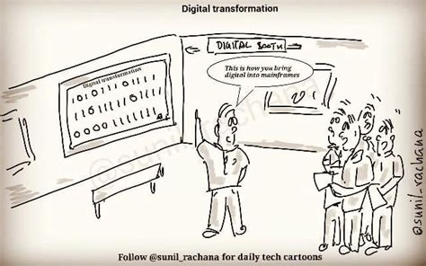 Digital Transformation In Mainframes Cartoon Dailycartoon