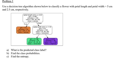 Solved Problem 1use A Decision Tree Algorithm Shown Below To