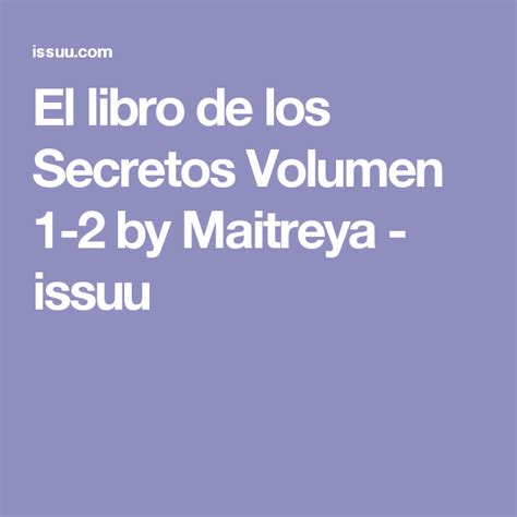 El Libro De Los Secretos Volumen 1 2 Digital Publishing Newspapers