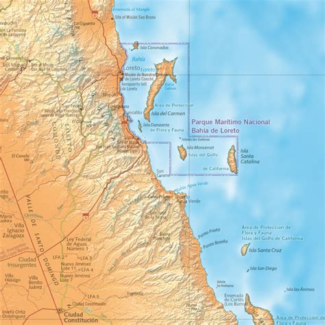 Baja California Peninsula Wall Map Recreation Atlases And Maps Of The