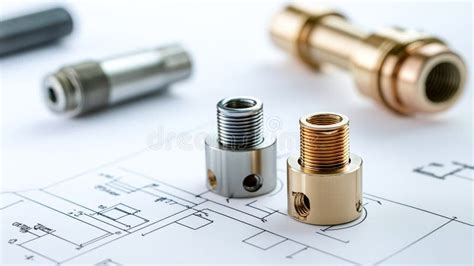 Precision Metal Fittings And Engineering Drawings Showcase Intricate Design Image Features