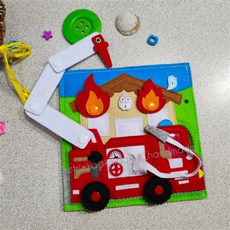 Пожарная машина из фетра | Quiet book, Kids rugs, Kids