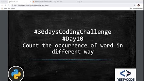 Day10 Problem For Python 30dayscodingchallenge Youtube