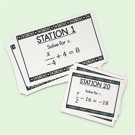 My Math Resources Two Step Equations Task Cards