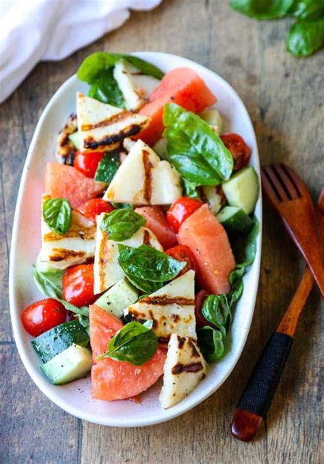 Grilled Halloumi And Watermelon Salad The Food Blog