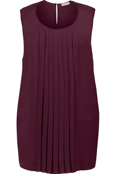 Michael Michael Kors Pleated Silk Top