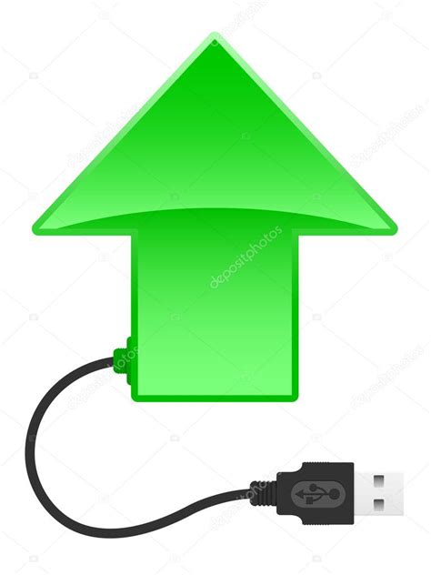 Arrow With Usb Cable Stock Vector By ©an 6402471