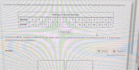 solved consider the following table containing the betting