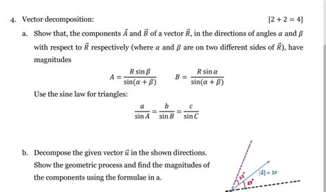 Solved A Show That The Components Vec A And Vec B Of Chegg Com