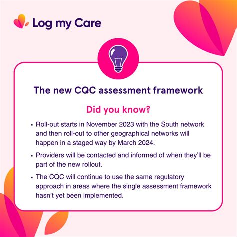 Learn About The New Cqc Single Assessment Framework Log My Care Posted On The Topic Linkedin