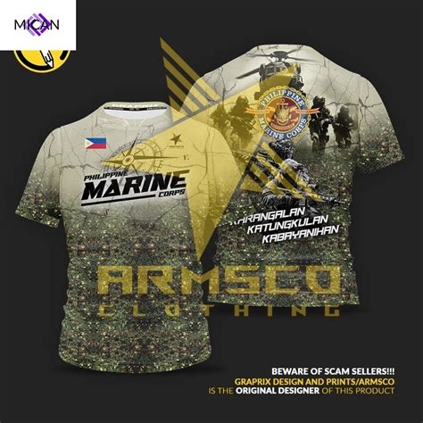 MICAN Philippine Marine Corps V7 T Shirt Full Sublimation Shopee