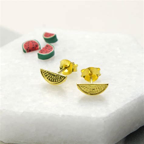 Sterling Silver And Gold Watermelon Stud Earring Pack By Martha Jackson