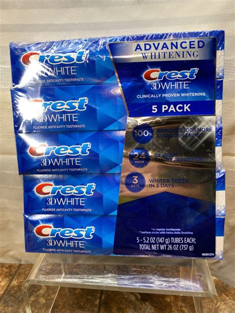 Lot 27 New Crest 3d White Toothpaste 5pk Powwa Treasures Llc