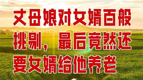 丈母娘对女婿百般挑剔，最后竟然还要女婿给他养老 情感故事 2023 Youtube