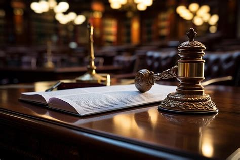 The Judges Bench In A Courtroom Premium Ai Generated Image