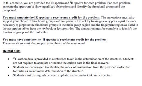 Solved In This Exercise You Are Provided The IR Spectra And Chegg