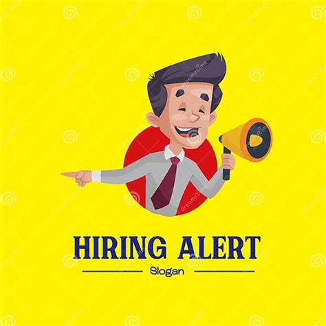 Hiring Alert Vector Mascot Logo Stock Vector Illustration Of Alert