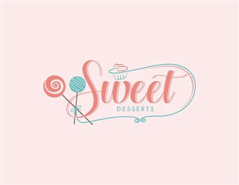 Illustration De La Conception Du Logo Du Dessert Sucré Vecteur Premium