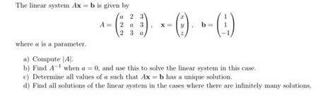 solved the linear system ax b is given by