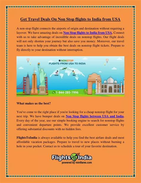 Ppt Get Travel Deals On Non Stop Flights To India From Usa Powerpoint Presentation Id