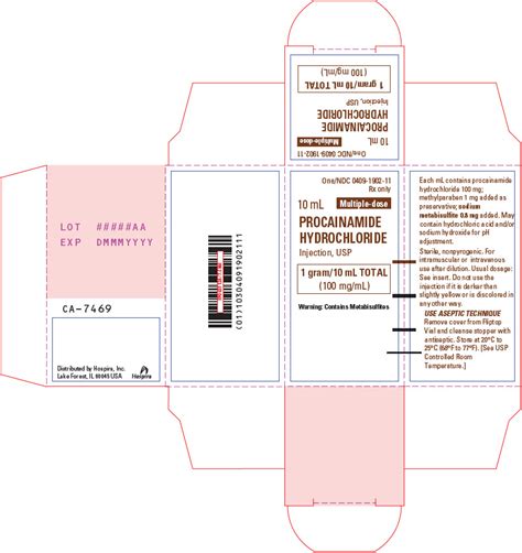 Procainamide Hydrochloride Hospira Inc Fda Package Insert