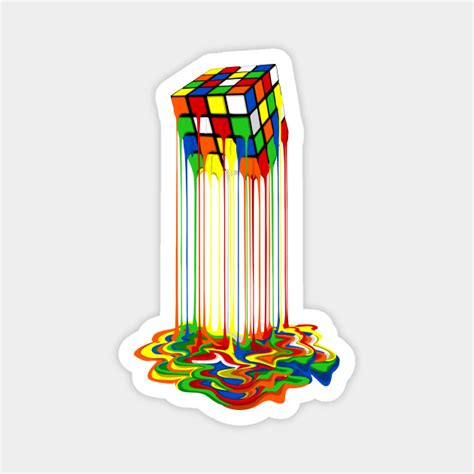 Rainbow Abstraction Melted Rubix Cube Rubix Cube Magnet Teepublic