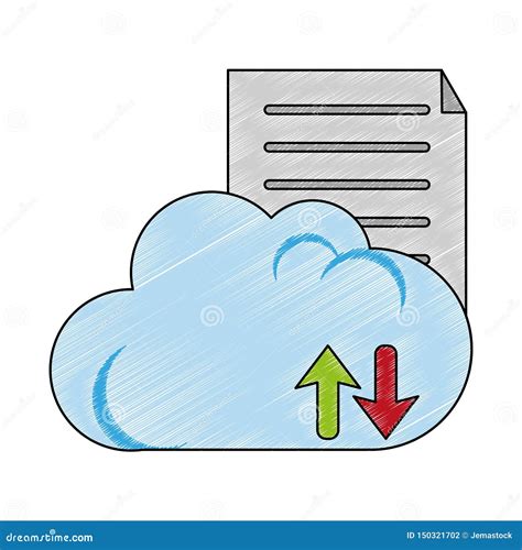 Documents On Cloud Computing Scribble Stock Vector Illustration Of Documents Protection