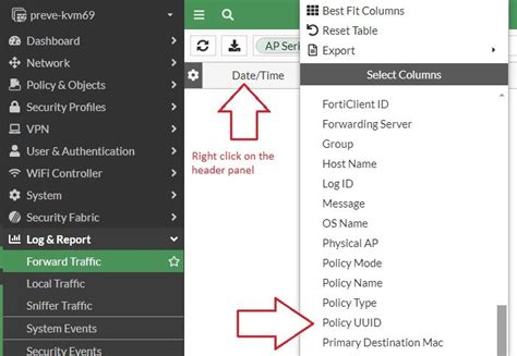 Technical Tip Customize Policy Uuid Log Field Fortinet Community