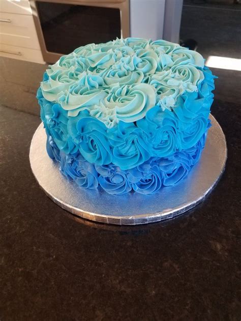 Blue Ombre Birthday Cake